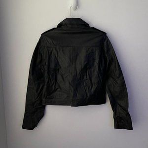 LAB | Jackets & Coats | Lab Leather Lace Up Sleeve Detail Biker Jacket ...